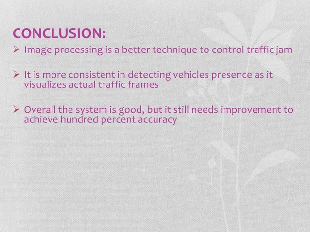 Traffic jam detection using image processing | PPTX