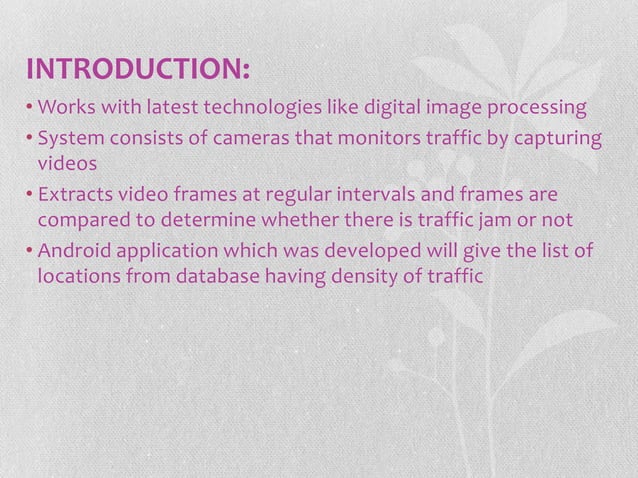 Traffic jam detection using image processing | PPTX