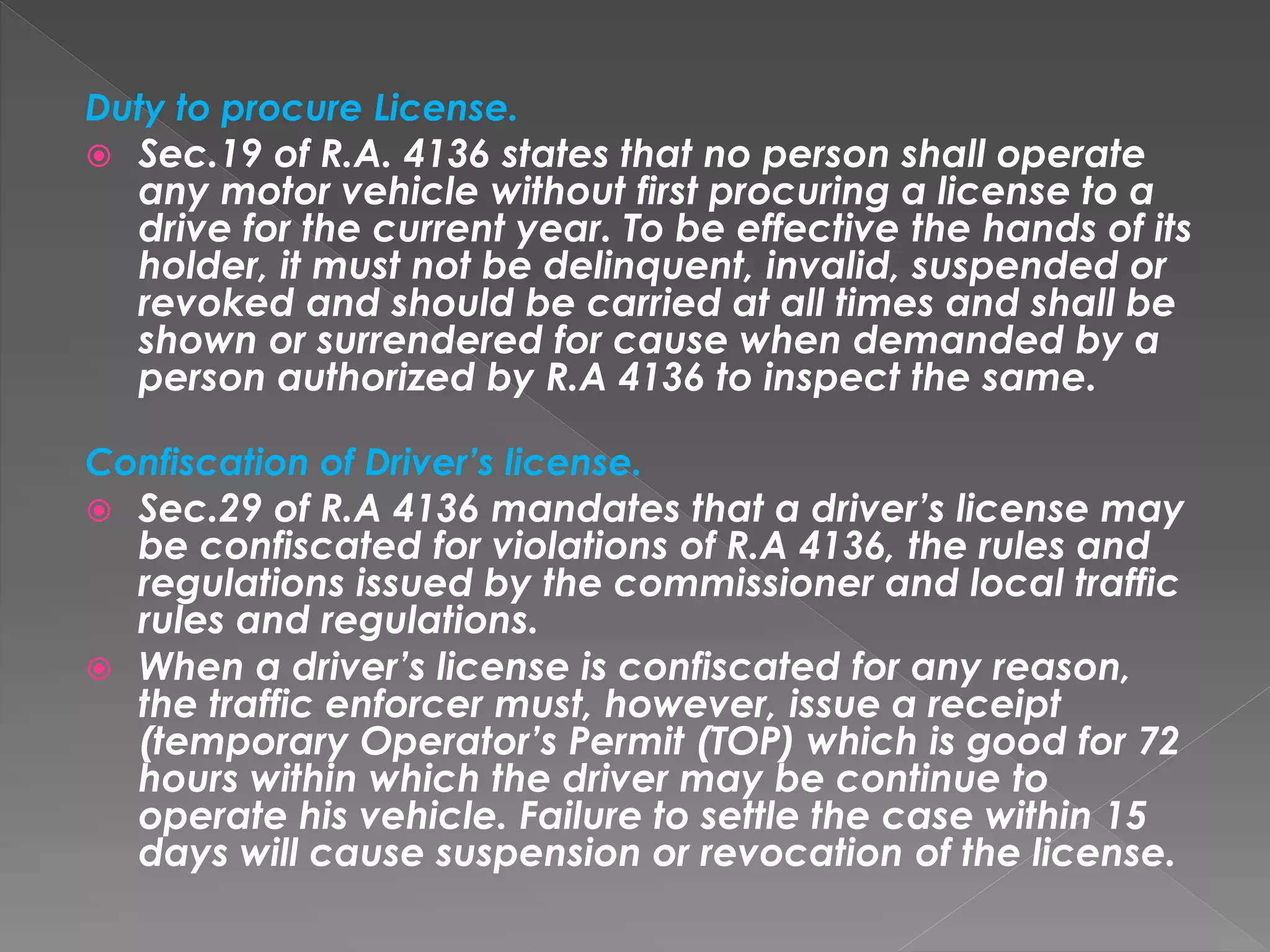 Traffic laws, rules and regulations and | PPTX