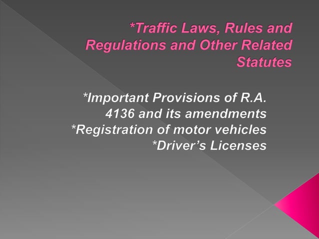 Traffic laws, rules and regulations and | PPTX | Commercial Trucks ...