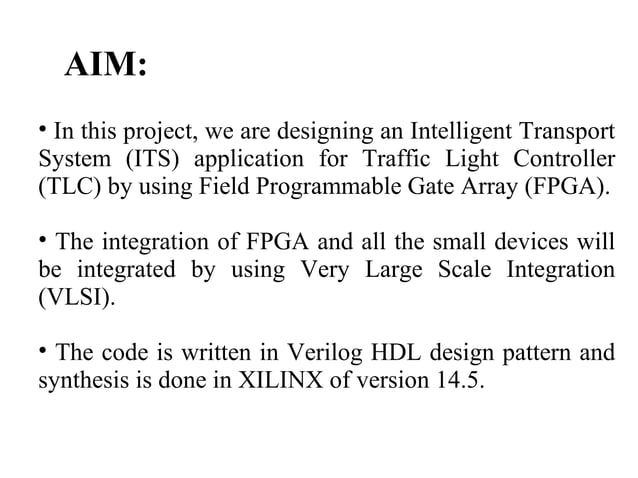 design of FPGA based traffic light controller system | PPT | Computing | Technology & Computing