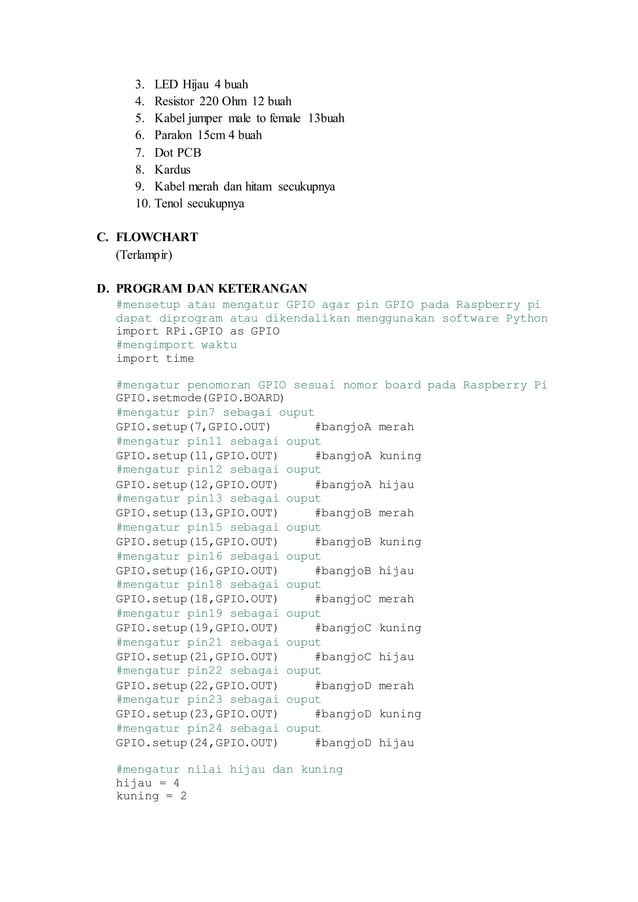 Trafficlight Berbasis Raspberry Pi 3B+ | PDF