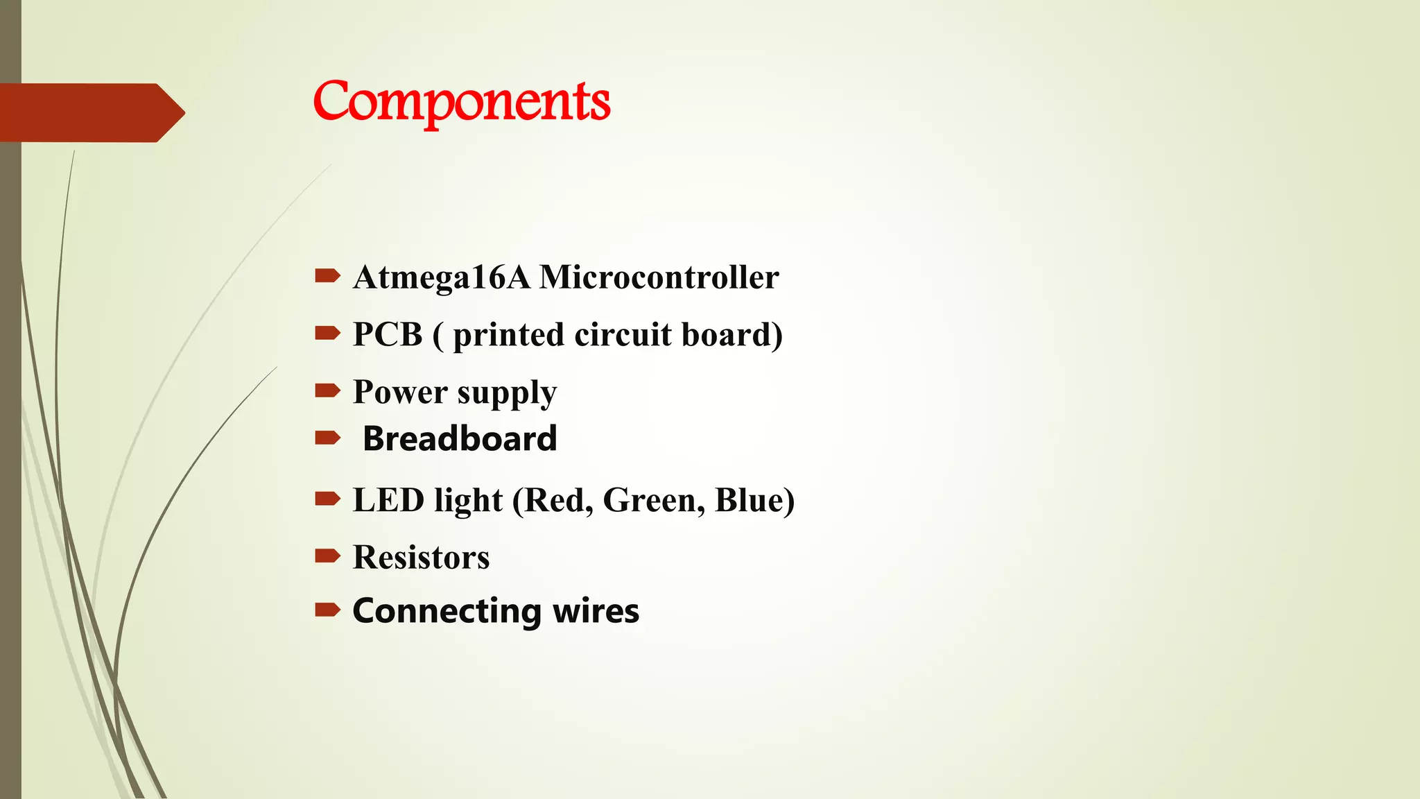 Traffic light control using atmega16 ppt | PPTX