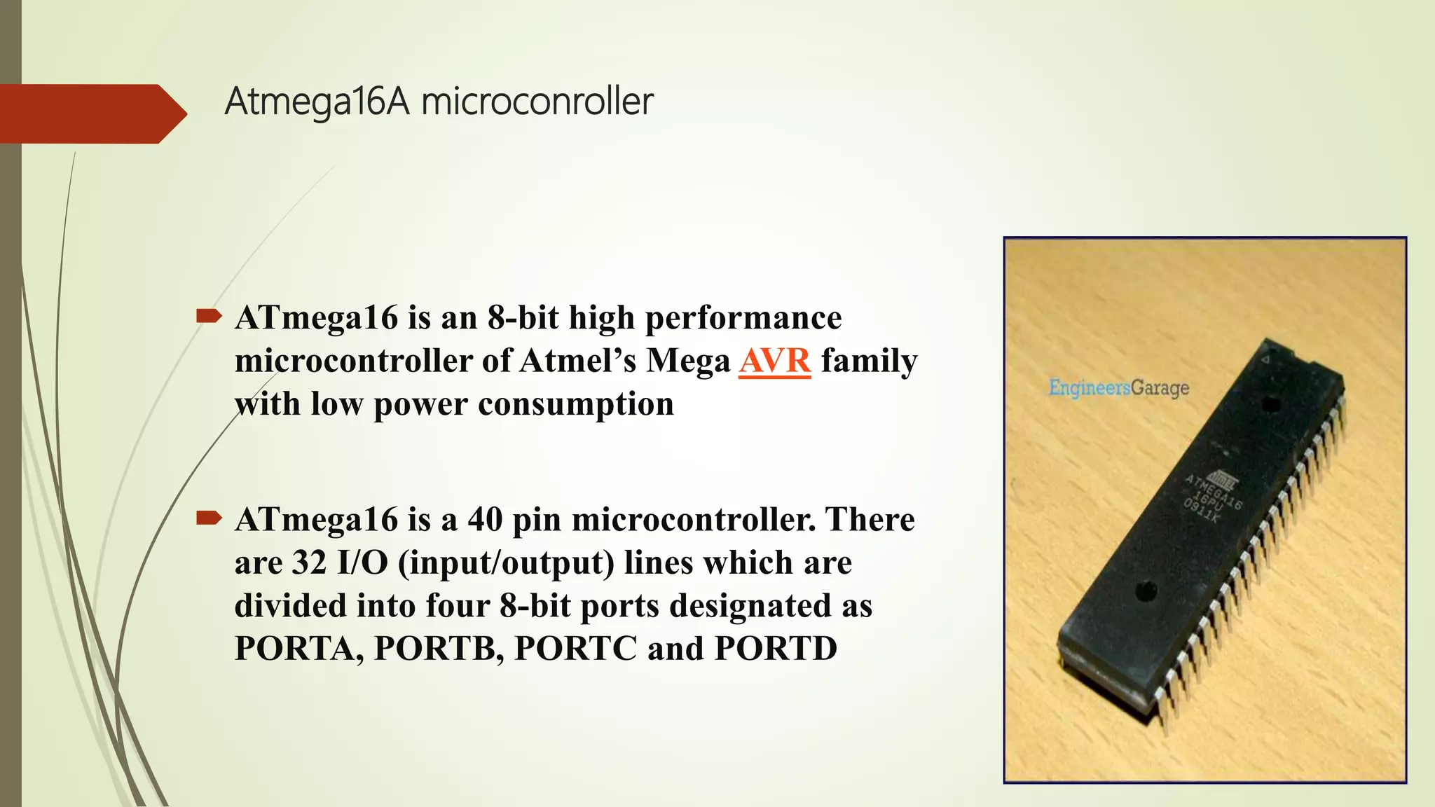 Traffic light control using atmega16 ppt | PPTX