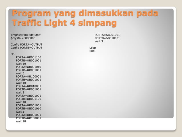 Traffic light dengan atmega16 | PPTX