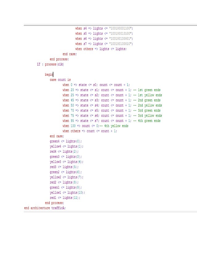 Traffic Lights Controller In Vhdl