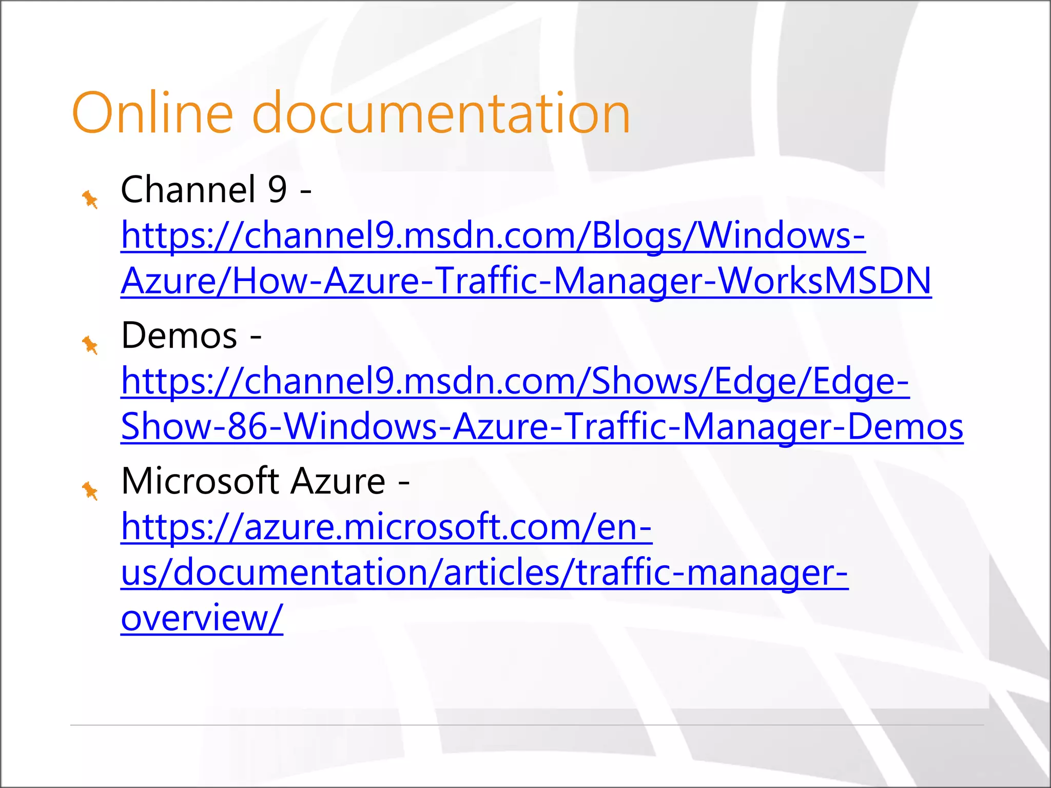 Microsoft Azure Traffic Manager | PPTX
