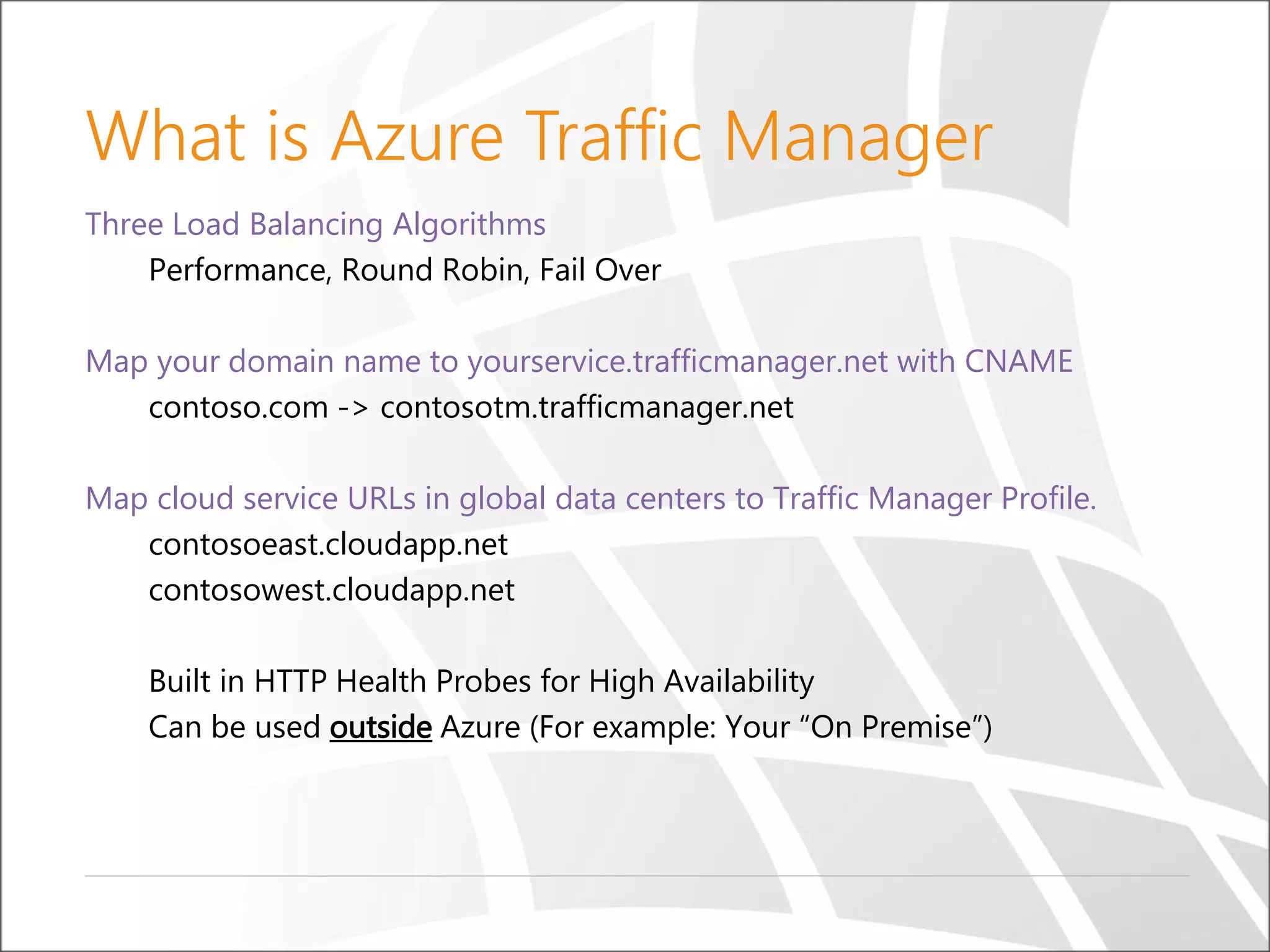 Microsoft Azure Traffic Manager | PPTX