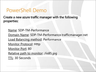 Microsoft Azure Traffic Manager | PPTX