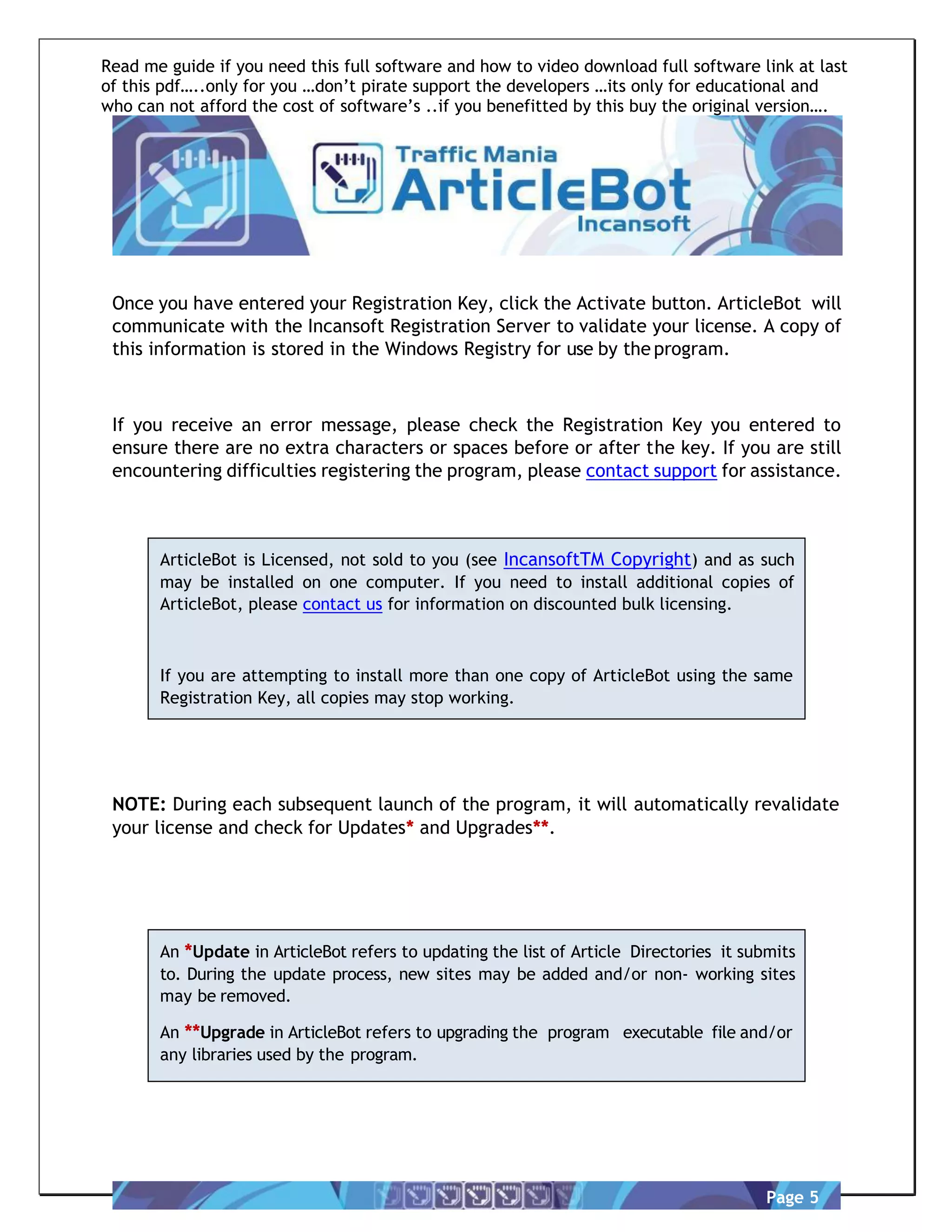 Traffic mania article-bot full software free | PDF