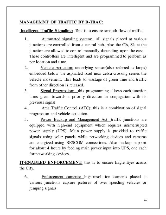 traffic management report