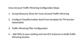 Traffic Mirroring Setup Manual AWS using Extrahop | PPTX