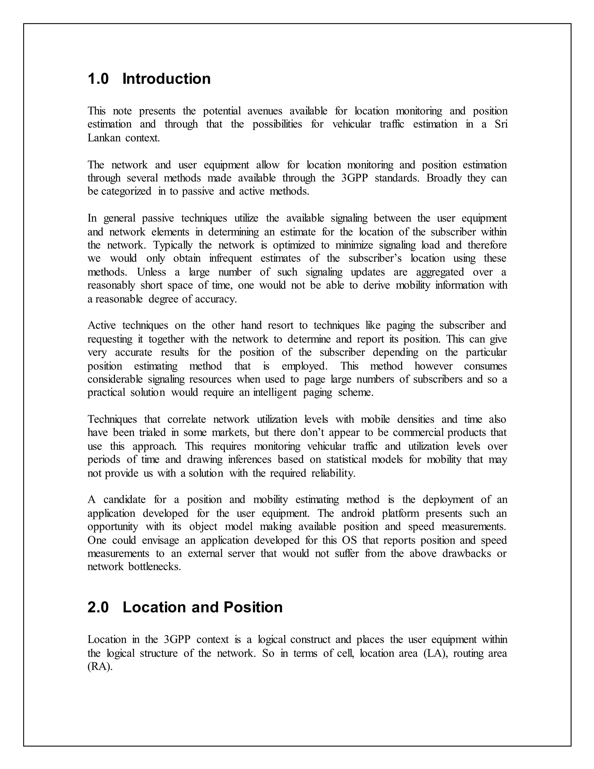 Vehicular Traffic Monitoring Scenarios | PDF