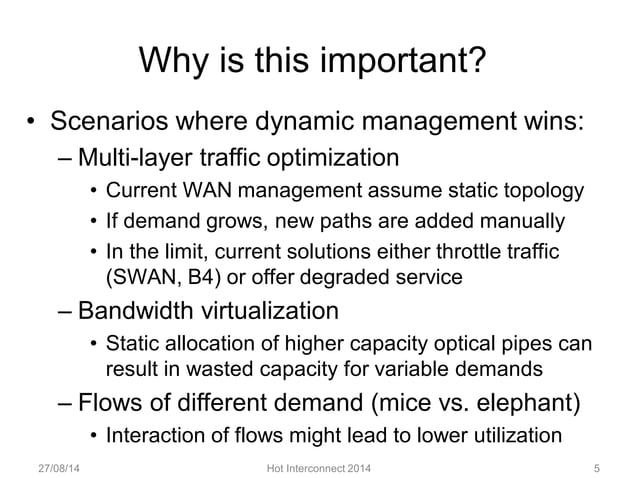 Traffic Optimization In Multi Layered Wans Using Sdn Ppt