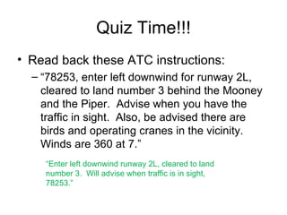 Traffic Pattern and Communication (Groups B/C/D) | PPT