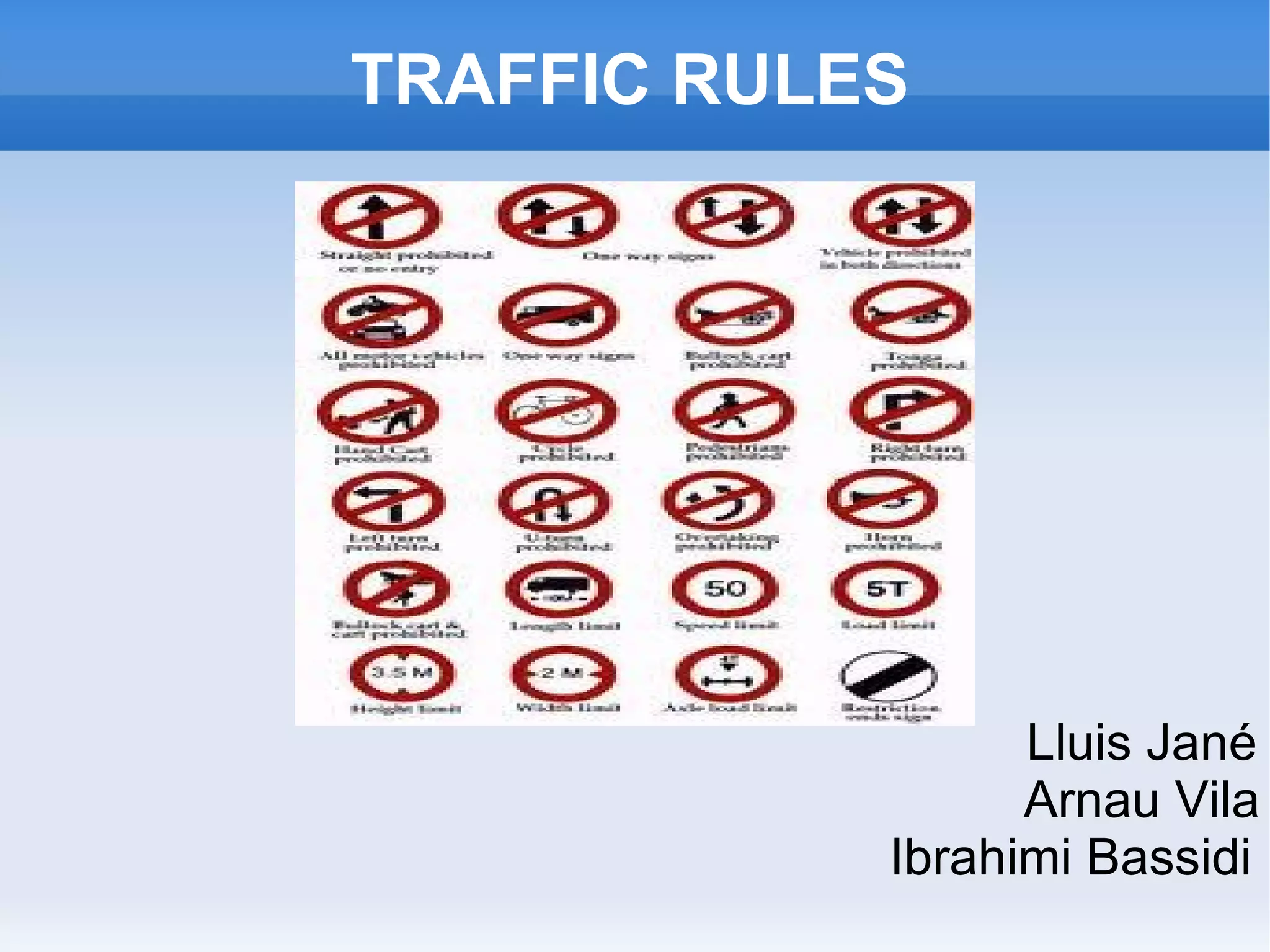 Traffic rules | ODP