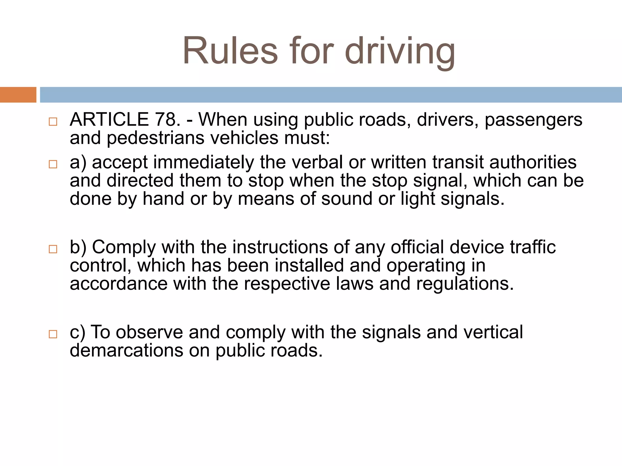 Traffic rules | PPTX