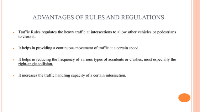 Traffic rules and regulation | PPTX | Auto Safety | Automotive