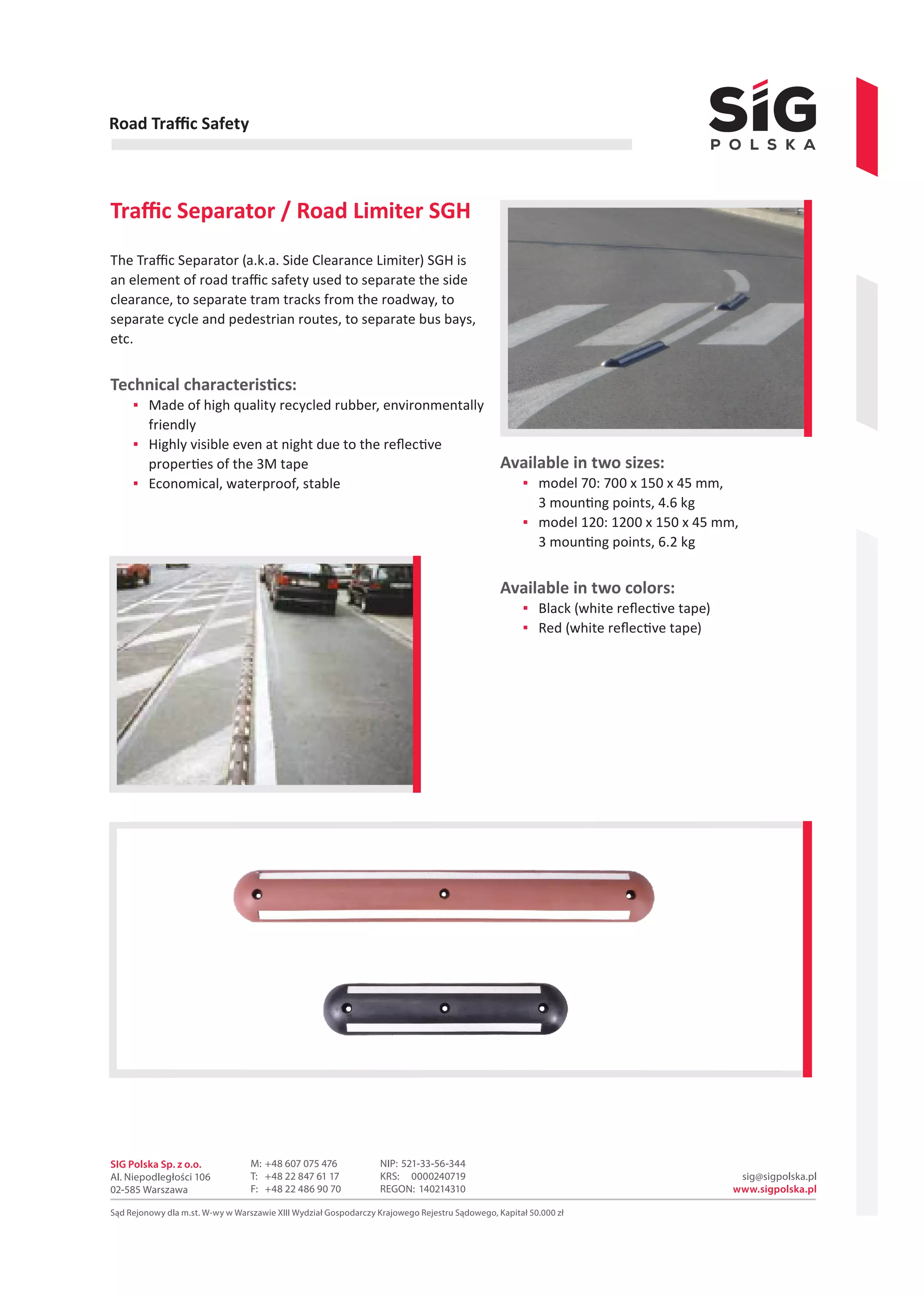 Traffic separator road limiter sgh sig | PDF