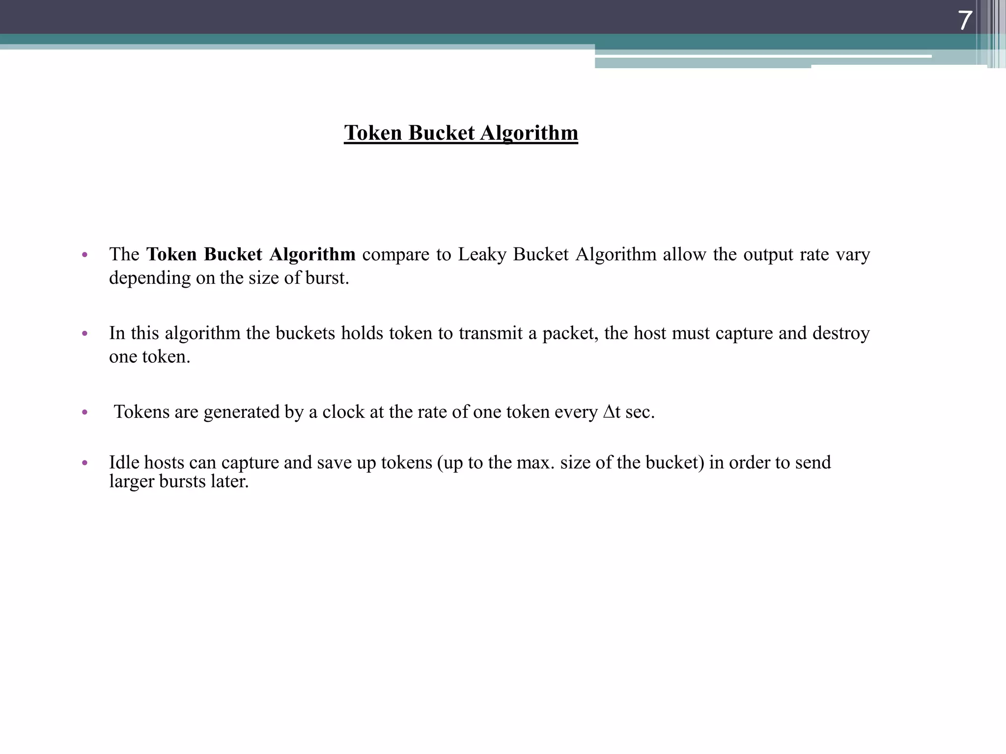Leaky Bucket & Tocken Bucket - Traffic shaping | PPTX