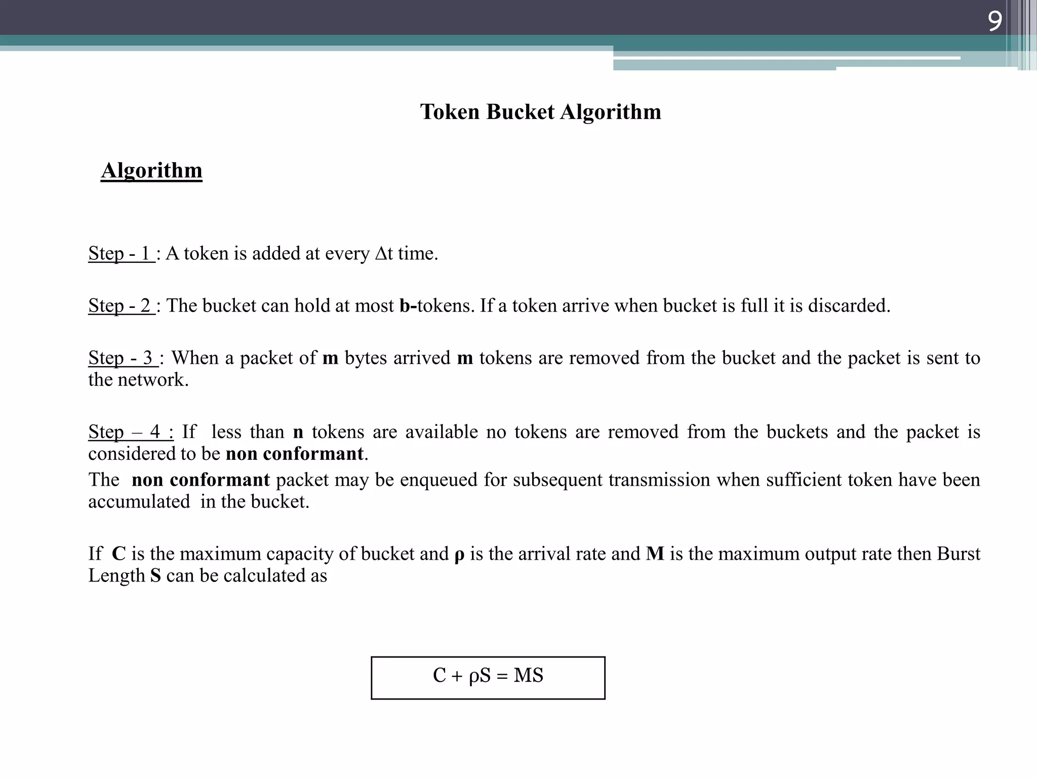 Leaky Bucket & Tocken Bucket - Traffic shaping | PPTX