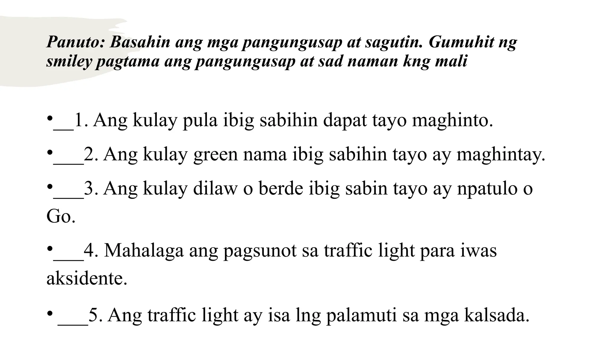 TRAFFIC SIGNAL AND ROAD SIGN LESSON IN MAPEH 3 | PPTX