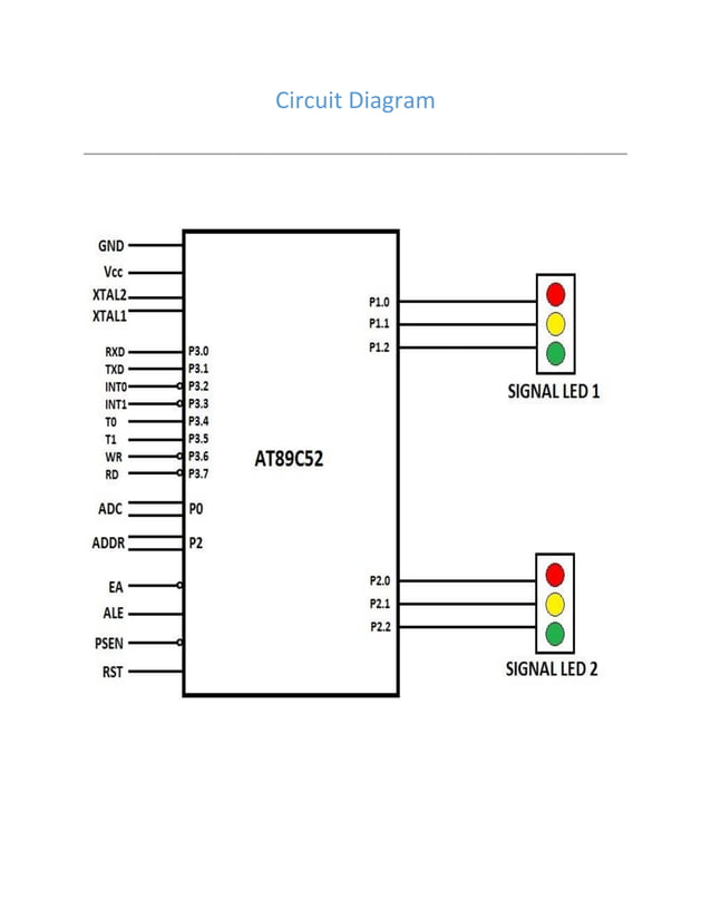 Traffic signal controller using at89 c52 microcontroller | PDF