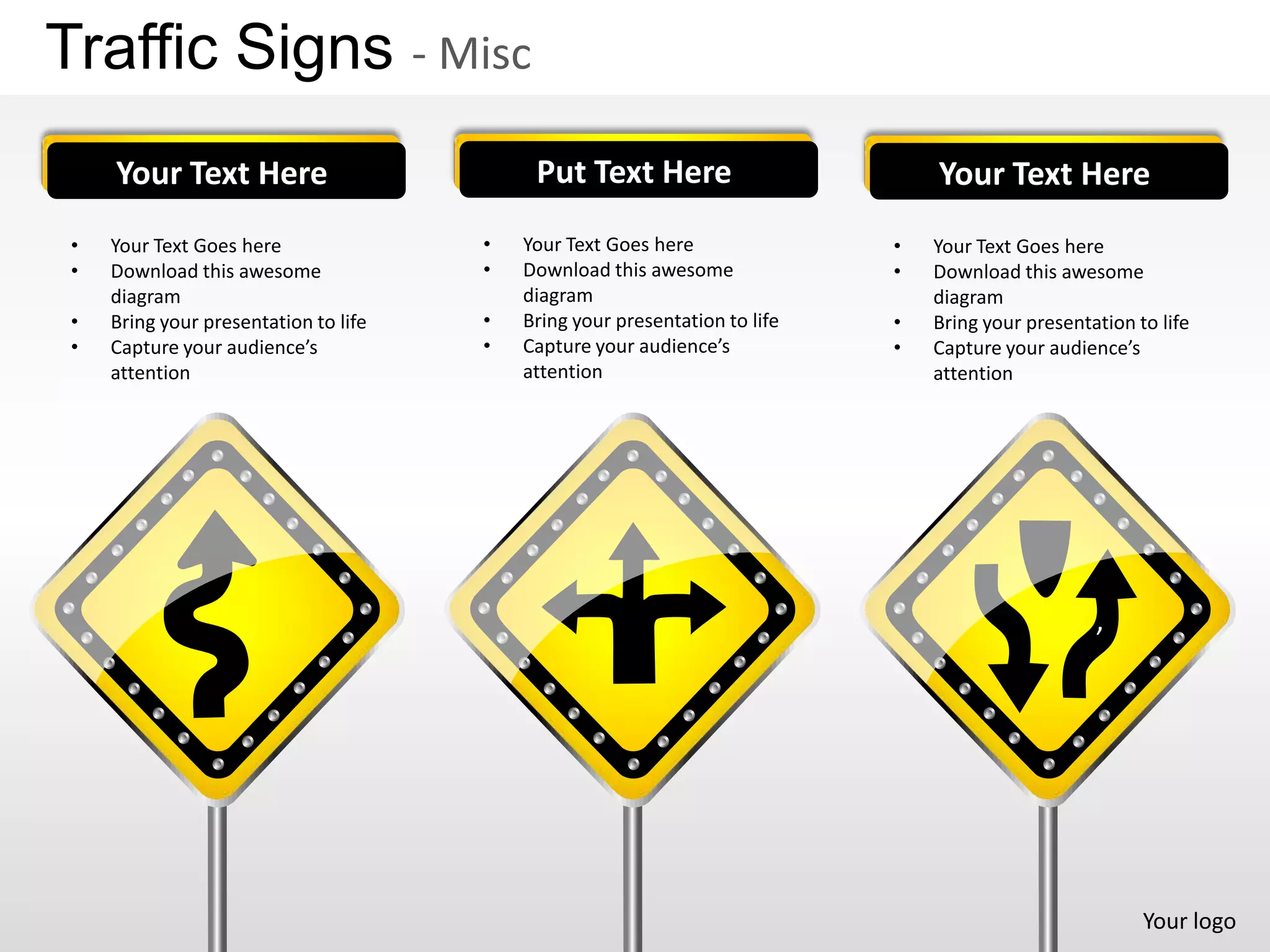 Traffic signs misc powerpoint presentation templates | PPT