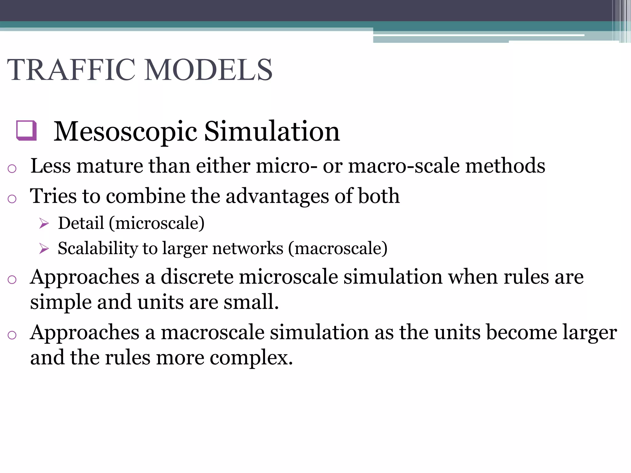Traffic simulation and modelling | PPTX