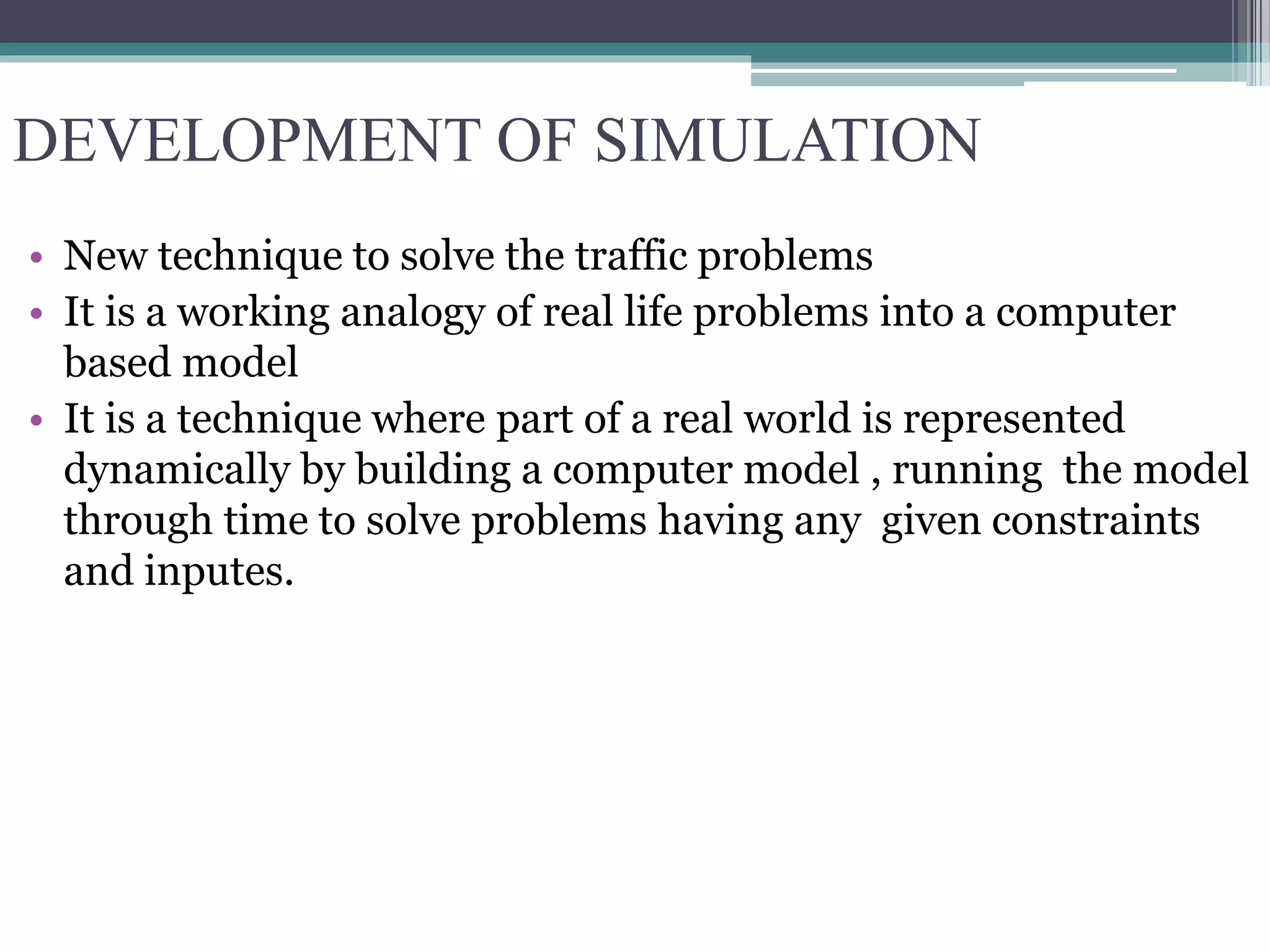 Traffic simulation and modelling | PPTX
