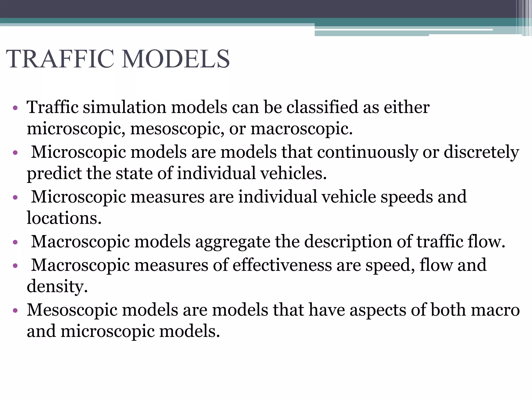 Traffic Simulation And Modelling Pptx Physics Science