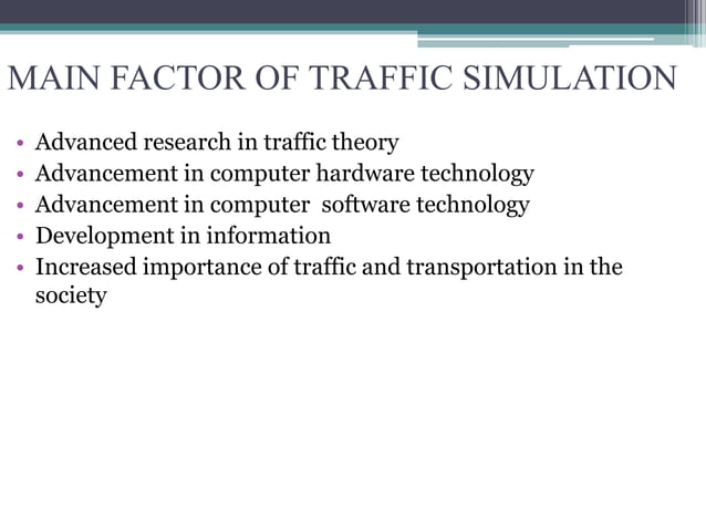 Traffic Simulation And Modelling Pptx Physics Science