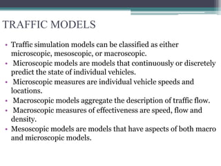 Traffic simulation and modelling | PPTX