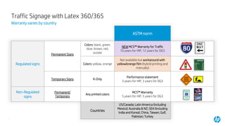 Traffic Signage with HP Latex Technology : HP Latex 360/365 Printers | PDF