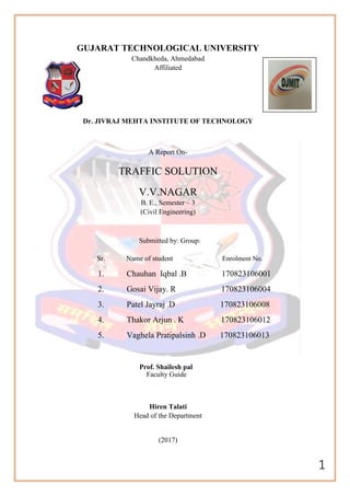 Traffic solution project report | PDF
