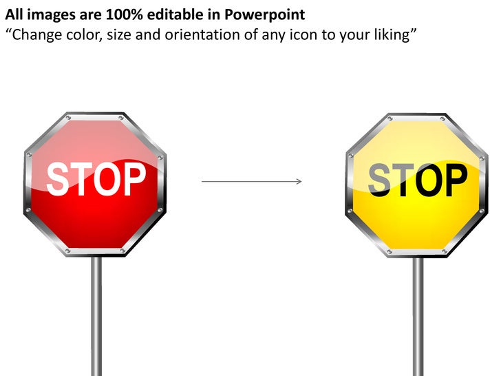 Traffic stop signs powerpoint presentation templates