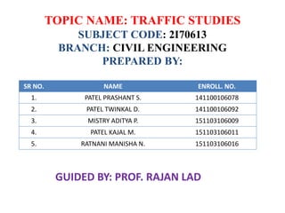 Traffic studies | PPTX