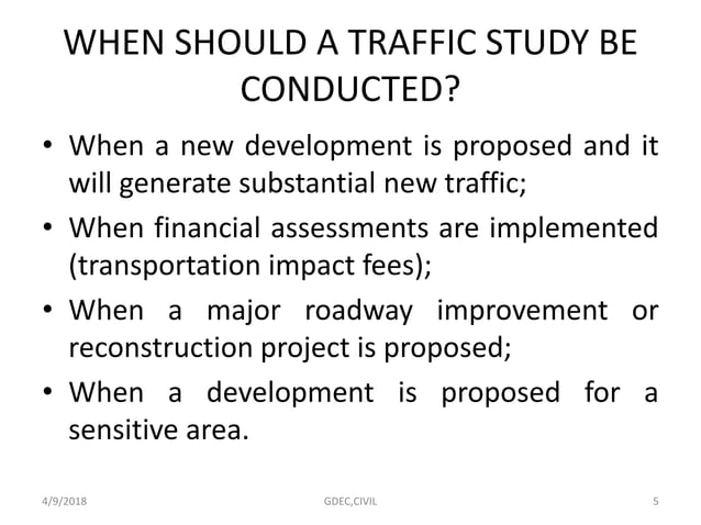 Traffic studies | PPTX