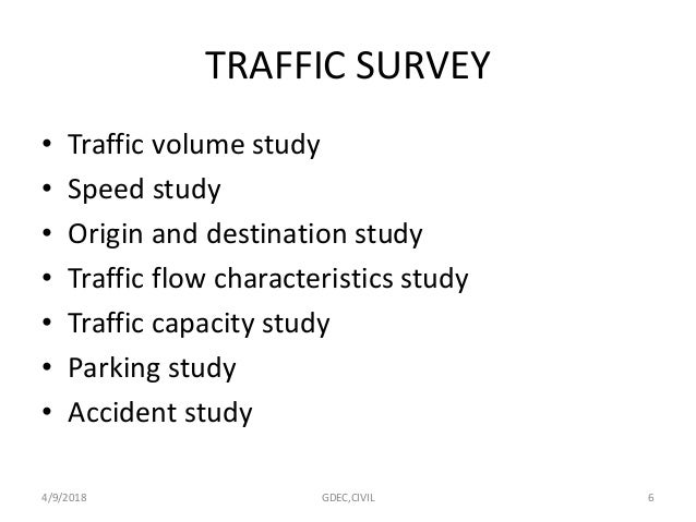 Traffic studies