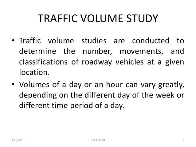 Traffic studies