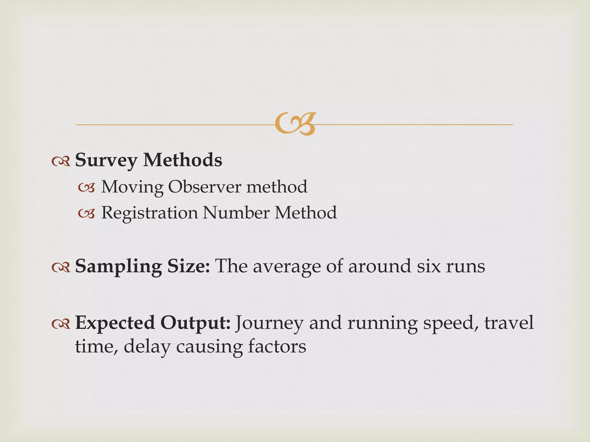 Traffic & Transportation surveys | PDF