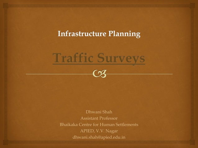 Traffic & Transportation surveys | PDF