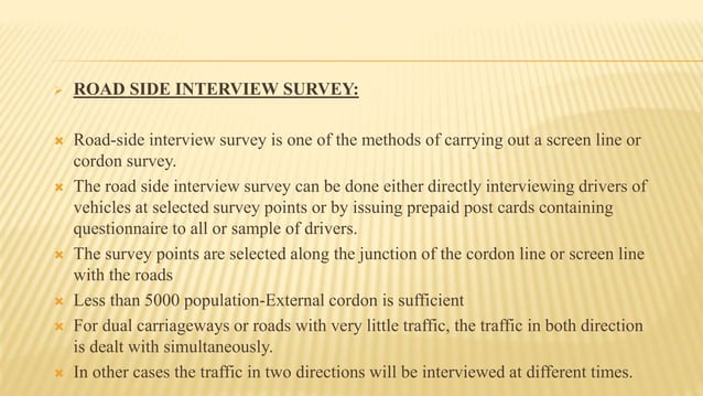 Traffic surveys seminar | PPTX