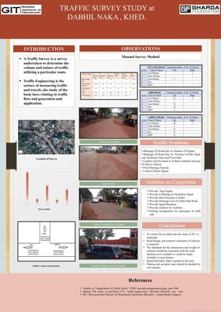 Traffic survey student activity dabhil naka | PDF