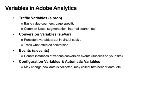 Learn Adobe analytics basics - Traffic variables | PPT