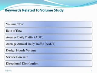 Traffic Volume Studies | PPTX