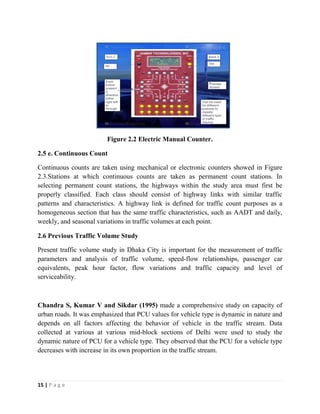 Traffic volume study report by pronob ghosh buet 1204011 | PDF