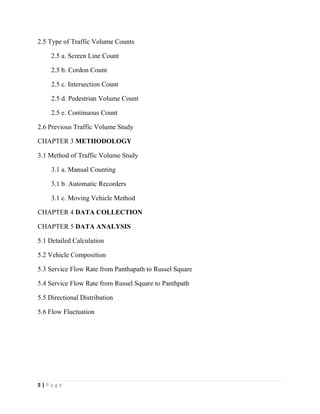 Traffic volume study report by pronob ghosh buet 1204011 | PDF