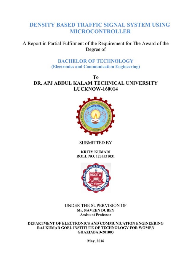 Density Based Traffic signal system using microcontroller | PDF