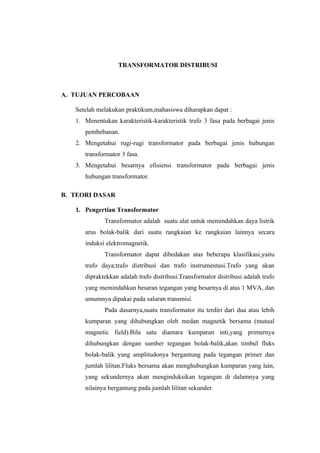 Trafo distribusi | PDF